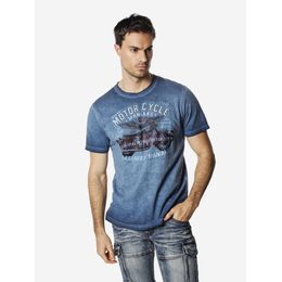 Koroshi T-Shirt Herren Gr&ouml;&szlig;e XXXL blau / hellblau / weinrot