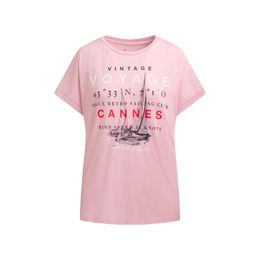 SOCCX Rundhalsshirt mit Label Print Damen Gr&ouml;&szlig;e S ros&eacute;