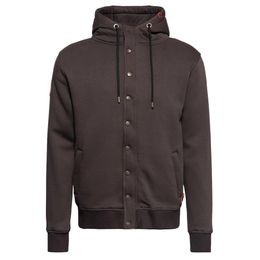 King Kerosin Zip-Up Hoodie 'K.K. Adventure Gear' male Brown size L