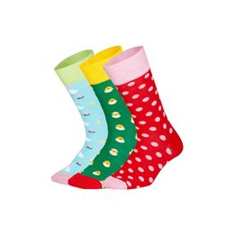 DillySocks Socken 'Hoppy Days' Damen Gr&ouml;&szlig;e 41/46 hellblau / gr&uuml;n / rosa / rot
