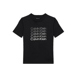 Calvin Klein Jeans T-Shirt Jungen Gr&ouml;&szlig;e 116 schwarz / wei&szlig;