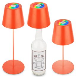 LED Au&szlig;en-Tischleuchte "RGB/W Akku Tischleuchte, IP44, 2,5W, inkl. Flaschenhalter", orange, Briloner Leuchten, Leuchten
