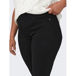 Only CARMAKOMA Damen Skinny-fit-Jeans "CARSTORM LIFE PUSH UP HW SK JEANS NOOS", schwarz, Gr. 44, clean, Denim/Jeans, Obermaterial: 53% Viskose, 29%