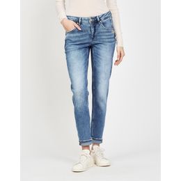 Gang Damen 5-Pocket-Jeans "94ADELA"high, low autumn wash, Gr. 27, Denim/Jeans, Obermaterial: 97% Baumwolle, 2% Elastomultiester, 1% Elasthan, Jeans,