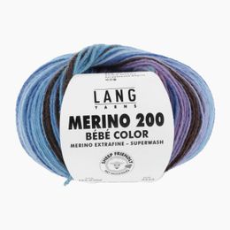 Merino 200 B&eacute;b&eacute; Color von Lang Yarns, Blau, aus Schurwolle