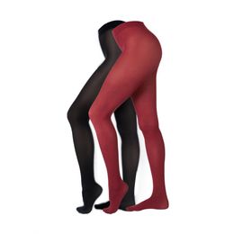 Camano Feinstrumpfhose Damen Gr&ouml;&szlig;e S/M rot / schwarz