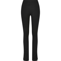 Urban Classics Damen Leggings "Urban Classics Damen Ladies High Waist Side Slit Leggings", schwarz, Gr. XXL, unifarben, 95% Baumwolle, 5% Elasthan,