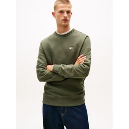 Sweatshirt Tommy Jeans "TJM REG BADGE CREW EXT", Herren, Gr. S, gr&uuml;n (pewter gr&uuml;n tonal), Sweatware, Obermaterial: 100% Baumwolle, regular fit normal, Rundhals, eingesetzt Rippb&uuml;ndchen, Sweatshirts Sweatshirt, Mit Rundhalsausschnitt