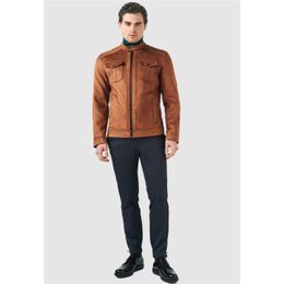 Pierre Cardin Herren Outdoorjacke, braun, Gr. XXXL, unifarben, 100% Lederimitat, Jacken, Mit sch&ouml;nen Ziern&auml;hten