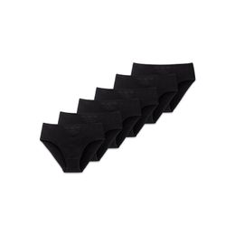 Schiesser Damen Slip "Slip Cotton Essentials 6P 6er Pack", Gr. S, schwarz, Obermaterial: 100% Baumwolle CO., Unterhosen