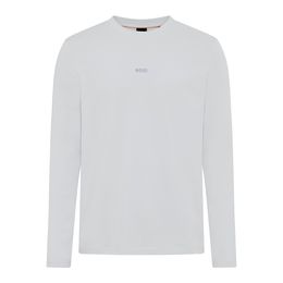 BOSS Orange Herren Langarmshirt "TChark", wei&szlig;, Gr. XL, Web, Obermaterial: 96% Baumwolle, 4% Elasthan, Shirts, Rundhalsausschnitt, Regular Fit, mit