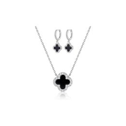 Rougemont Jewellery Schmuckset 'Gl&uuml;cksbringer Kleeblatt Schmuckset 925 Sterling Silber' Damen Gr&ouml;&szlig;e One Size silbergrau