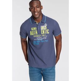 MAN'S WORLD MAN'S WORLD Herren Poloshirt, blau, Gr. L, bedruckt, Piqu&eacute;, Obermaterial: 100% Baumwolle, Shirts, Kurzarm, mit Rippb&uuml;ndchen, Polokragen, l&auml;ssiger