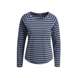 Smith & Soul SMITH & SOUL Damen Rundhalsshirt, blau, Gr. XS, gestreift, Single Jersey, Material: 100% Baumwolle, Shirts, mit offenen Kanten