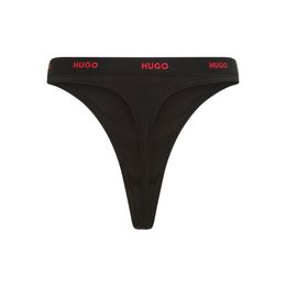 HUGO UNDERWEAR Damen String "ID", Gr. Lschwarz 001, Jersey, Obermaterial: 93% Baumwolle, 7% Elasthan, Unterhosen, aus Stretch-Baumwolle mit Logos am