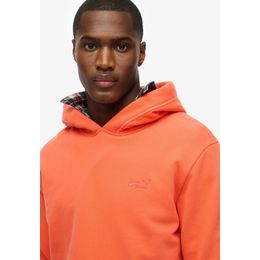Superdry Herren Kapuzensweatshirt "ESSENTIAL LOGO HOODIE HB", rot, Gr. S, unifarben, angeraute Sweatware, Obermaterial: 72% Baumwolle, 28% Polyester,