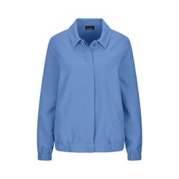 GOLDNER Damen Kurzjacke "Kurzgr&ouml;&szlig;e Sommerjacke mit Hemdkragen", blau, Gr. 20, Obermaterial: 95% Polyester PES. 5% Elasthan EL., Jacken, verdeckte