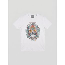 Koroshi T-Shirt Herren Gr&ouml;&szlig;e XL honig / hellgr&uuml;n / hellrot / wei&szlig;