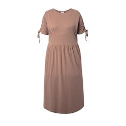 Ulla Popken Kleid Damen Gr&ouml;&szlig;e 50/52 hellbraun Winterkleid