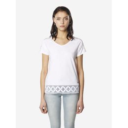 Koroshi T-Shirt Damen Gr&ouml;&szlig;e M wei&szlig;meliert