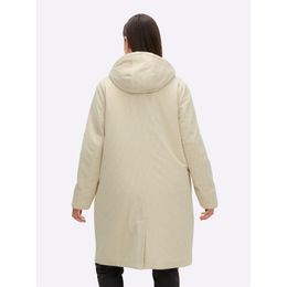 sheego Damen Dufflecoat, beige, Gr. 56, unifarben, unifarben mit Farbeinsatz, unifarben mit Farbeins&auml;tzen, 100% Polyester, Wattierung:100% Polyester,