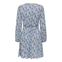 Only Damen Druckkleid "ONLEVIDA L/S SHORT DRESS WVN NOOS", blau, Gr. XS, bedruckt, Web, Obermaterial: 100% Viskose, Kleider