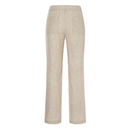 MAC Damen Leinenhose "CHIARA BELT", beige, Gr. 44, meliert, Obermaterial: 100% Leinen, Hosen, Sommerhose Wide Fit, mit geradem, weitem Bein