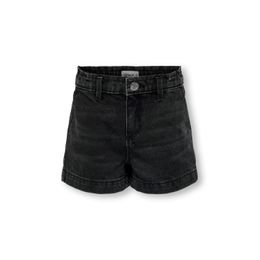 Shorts KIDS Only "KOGCOMET WIDE DNM SHORTS PIM528 NOOS", M&auml;dchen, Gr. 134, N-Gr, schwarz (washed schwarz), Denim/Jeans, Obermaterial: 100% Baumwolle, unifarben, regular fit ca. Mitte Oberschenkel, Hosen Shorts