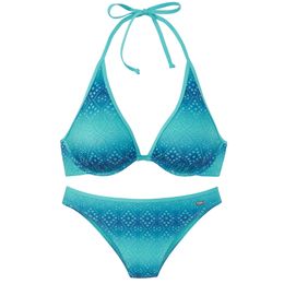 Buffalo Damen B&uuml;gel-Bikini, blau, Gr. 36, Farbverlauf, Polyester, Recycling-Polyamid, Bikini-Sets, mit Farbverlauf