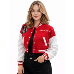 Worldclassca Between-Season Jacket 'Crop College Bomber Jacket' female Red size M