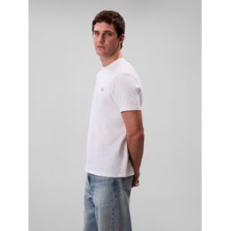 Herren T-Shirt "SS BADGE 30S JERSEY CLASSIC TEE", wei&szlig;, Gr. L, Calvin Klein Jeans, unifarben, Single Jersey, Obermaterial: 100% Baumwolle, Shirts,