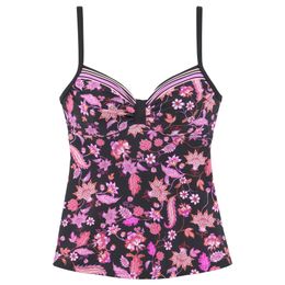 Lascana Damen B&uuml;gel-Tankini-Top "Bohemian", bunt, Gr. 44, Paisleymuster, bedruckt, Recycling-Polyamid, Bikini-Oberteile, mit platzierten Streifen