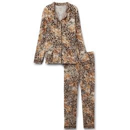 Intimissimi Pyjama 'Simply Iconic' Damen Gr&ouml;&szlig;e M sand / mokka / hellbraun / dunkelbraun Winterkleid