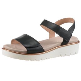 Ara Damen Keilsandalette "BILBAO", Gr. 41, blau, Glattleder, unifarben, Schuhe, Sommerschuh, Sandale, Keilabsatz, Klett, Weite G (weit)