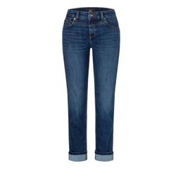 MAC Damen Slim-fit-Jeans "RICH SLIM", blau, Gr. 38, unifarben, Denim/Jeans, Obermaterial: 82% Baumwolle, 9% Polyester, 5% Elastomultiester, 4%
