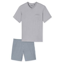 Schiesser Pyjama kurz 'Essentials' Herren Gr&ouml;&szlig;e M marine / hellgrau