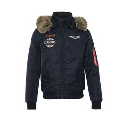 Cipo & Baxx Cipo & Baxx Winterjacke 'CM229 ', Bomberjacke, Kapuze mit Kunstfellbesatz Herren Gr&ouml;&szlig;e XXXL dunkelblau