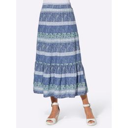 Classic Basics Damen Stufenrock, bunt, Gr. 26, Paisley, bedruckt, gemustert, gestreift, 100% Viskose, R&ouml;cke