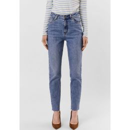 V&eacute;ro Moda VERO MODA Damen Straight-Jeans "VMBRENDA", blau, Gr. 28, Denim/Jeans, Obermaterial: 99% Baumwolle, 1% Elasthan, Jeans, mit leicht ausgefranstem Saum,