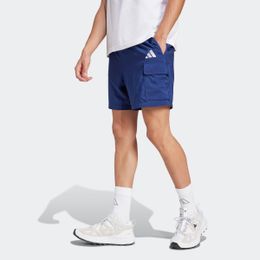 Herren Shorts "ESSENTIALS SMALL LOGO CARGO CHELSEA", blau, Gr. XXXL, adidas Sportswear, Obermaterial: 100% Polyester, Hosen