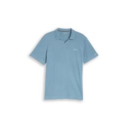 Tom Tailor Herren Resort Poloshirt im Used-Look, blau, Uni, Gr. XL