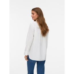 V&eacute;ro Moda VERO MODA Damen Hemdbluse "VMELINA LS SHIRT WVN NOOS", wei&szlig;, Gr. L, unifarben, Web, Obermaterial: 100% Baumwolle, Blusen, Baumwolle