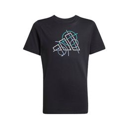 adidas Sportswear T-Shirt Jungen Gr&ouml;&szlig;e 140 hellgelb / smaragd / schwarz
