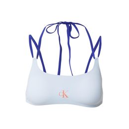 Calvin Klein Swimwear Bikinitop Damen Gr&ouml;&szlig;e 90 blau / pastellblau / orange / wei&szlig;