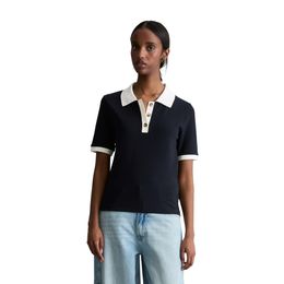 Marc O'Polo Damen Poloshirt "aus reiner Bio-Baumwolle"dunkelblau, Gr. S, MARC O'POLO DENIM, unifarben, Obermaterial: 100% Baumwolle, Shirts
