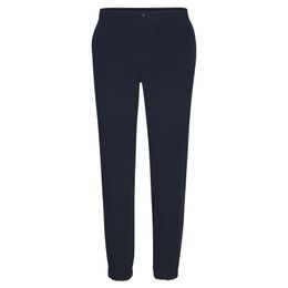 John Devin Herren Stoffhose "mit elastischen B&uuml;ndchen", blau, Gr. XXXL, unifarben, Web, Obermaterial: 77% Polyester, 17% Viskose, 6% Elasthan, Hosen,