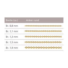 Firetti Damen Collierkettchen "Schmuck Geschenk Gold 333 oder 585 Halskette Ankerkette rund", 36, Gelbgold 333, B: 1,5mm, gold, Gelbgold 333,