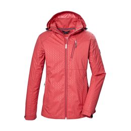Killtec Damen Softshelljacke "KOS 121 WMN SFTSHLL JCKT GRPHIC", rot, Gr. 40, Oberstoff: Oberseite: 100% Polyester (recycelt), R&uuml;ckseite: 100%