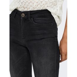 Only Damen Ankle-Jeans "ONLBLUSH MID SK ANK RW REA1099 NOOS", schwarz, Gr. XL, Abriebeffekte, Denim/Jeans, Obermaterial: 92% Baumwolle, 6% Polyester,