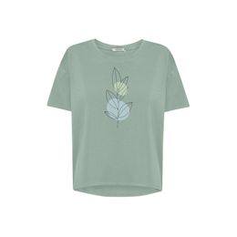 Greenbomb T-Shirt 'Bloom Classic Feel' (GOTS) Damen Gr&ouml;&szlig;e S hellblau / gr&uuml;n